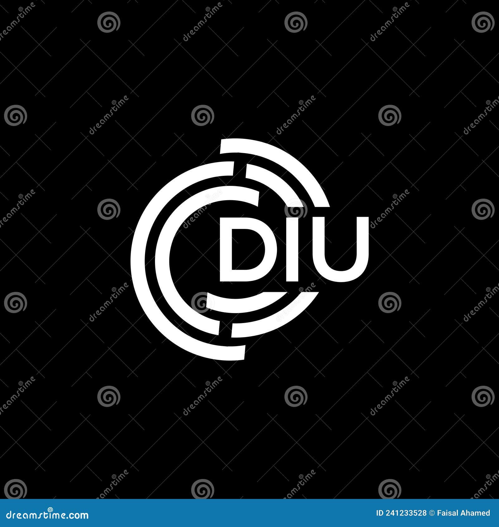 DIU Letter Logo Design On Black Background. DIU Creative Initials ...