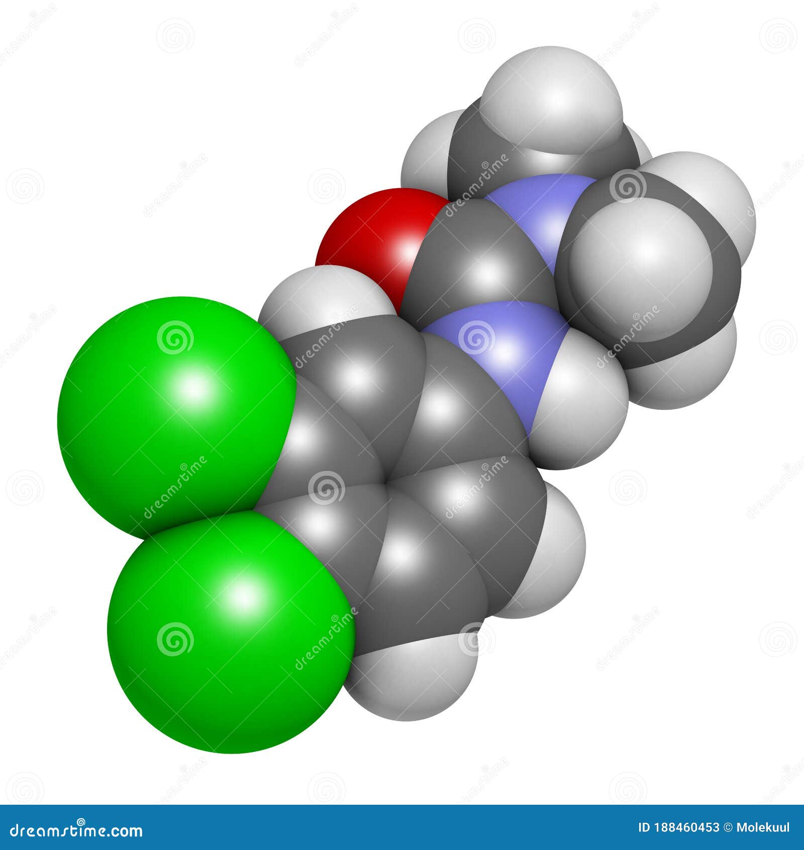 Diuron (DCMU) Herbicide Molecule. 3D Rendering Stock Illustration ...
