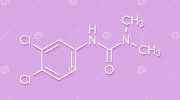 Diuron DCMU Herbicide Molecule. Skeletal Formula. Stock Illustration ...