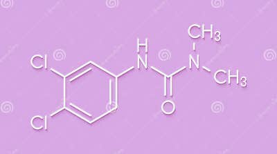 Diuron DCMU Herbicide Molecule. Skeletal Formula. Stock Illustration ...