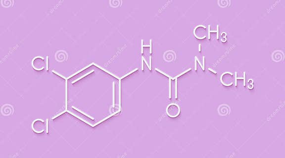 Diuron DCMU Herbicide Molecule. Skeletal Formula. Stock Illustration ...