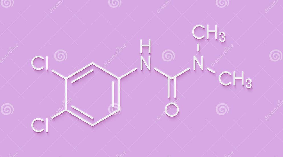 Diuron DCMU Herbicide Molecule. Skeletal Formula. Stock Illustration ...