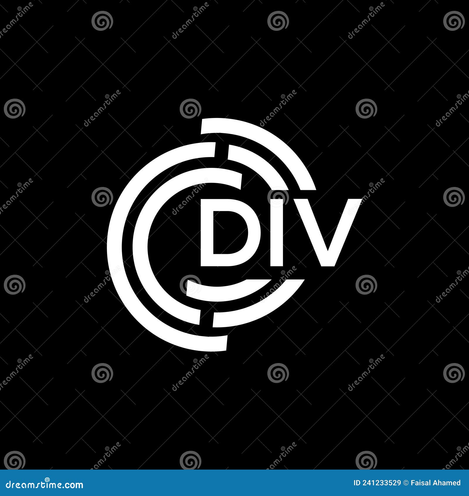 DIV Letter Logo Design on Black Background. DIV Creative Initials ...