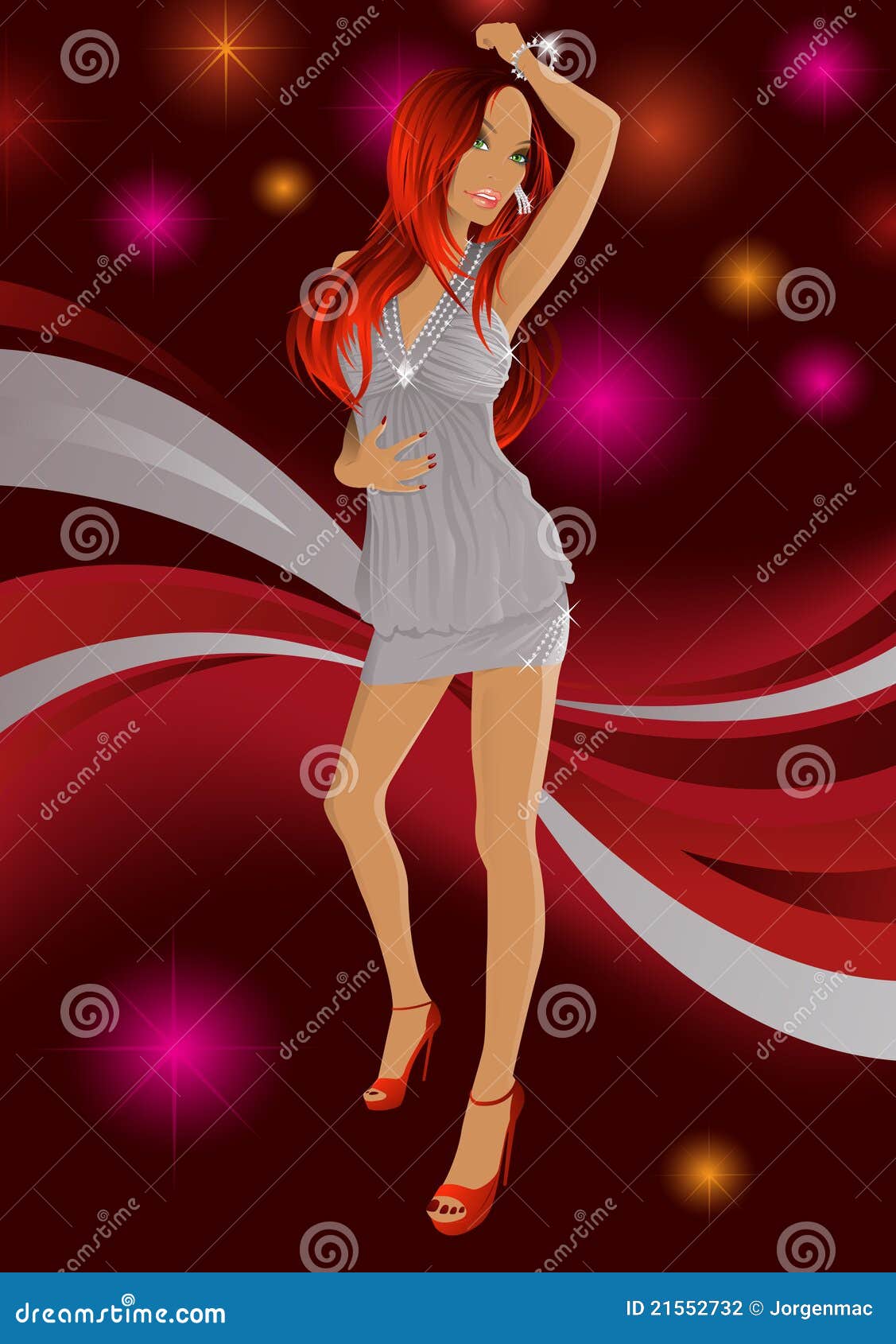 Diva Del Diamante Di Dancing Della Discoteca Illustrazione Vettoriale ...