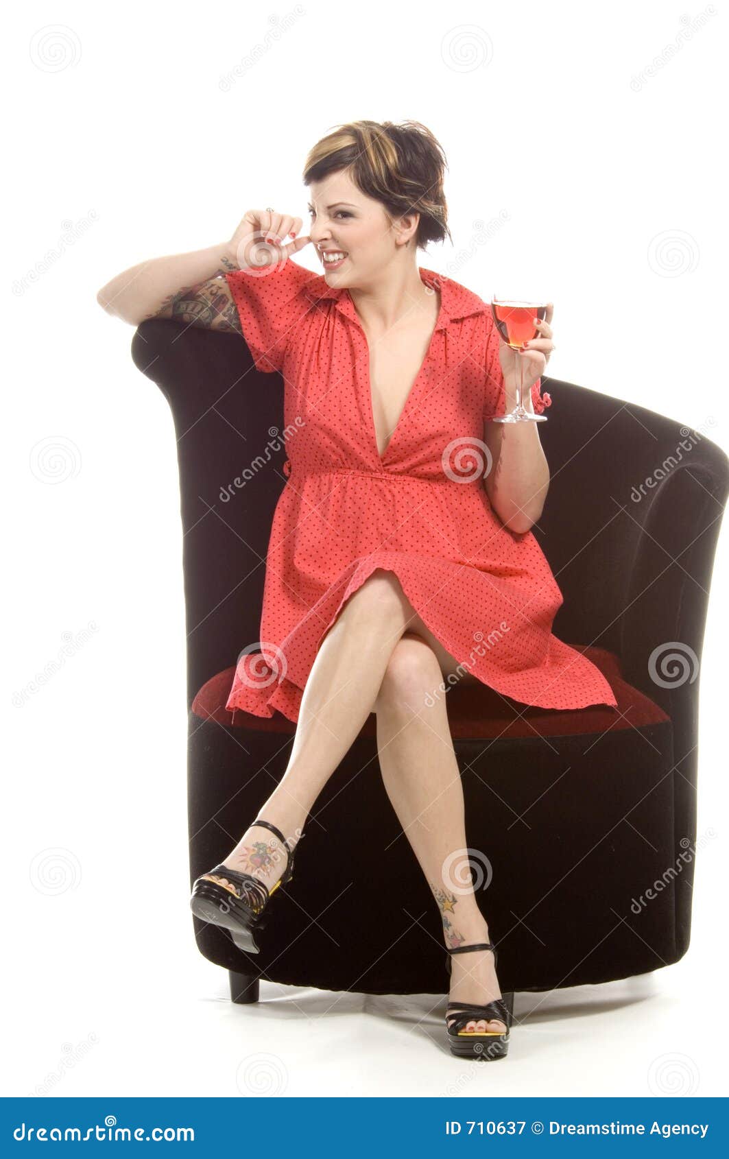 Diva with glass stock image. Image of joyful, diva, attractive - 710637