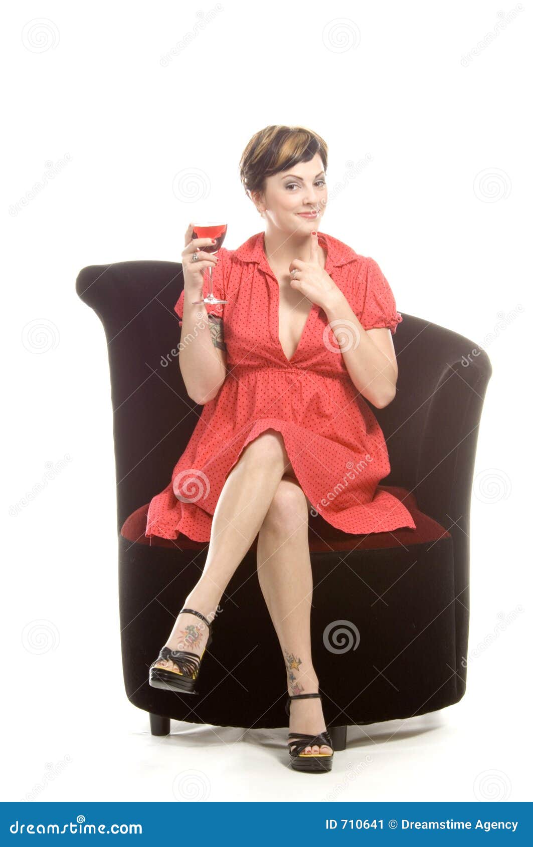 Diva with glass stock image. Image of joyful, dress, character - 710641