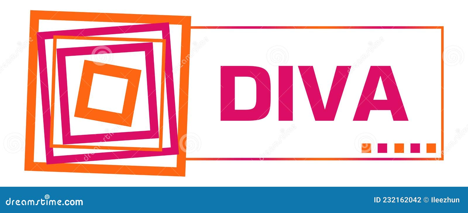 Diva Pink Orange Squares Horizontal Stock Illustration - Illustration ...