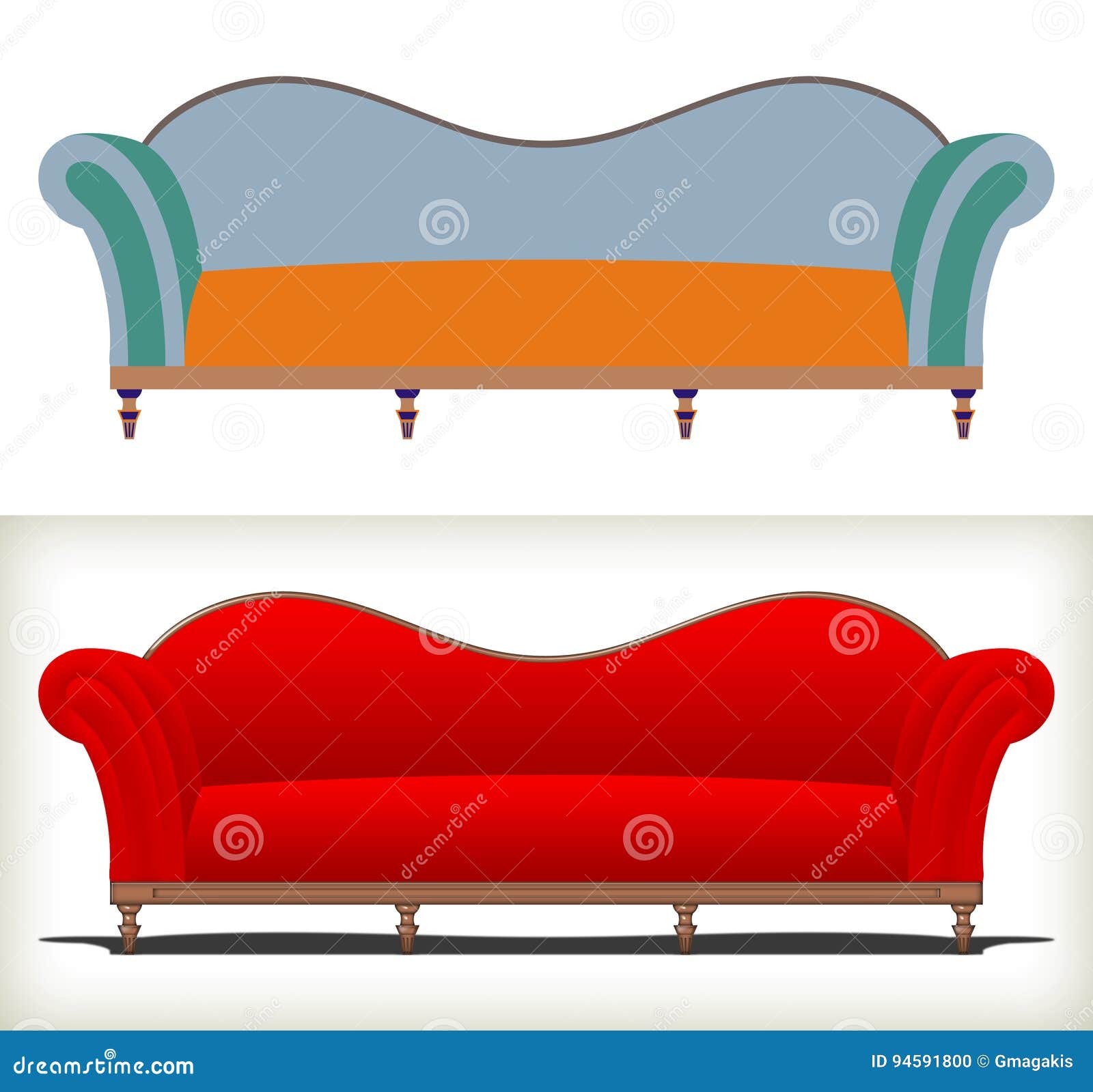 Divan antique illustration stock. Illustration of éditez - 94591800