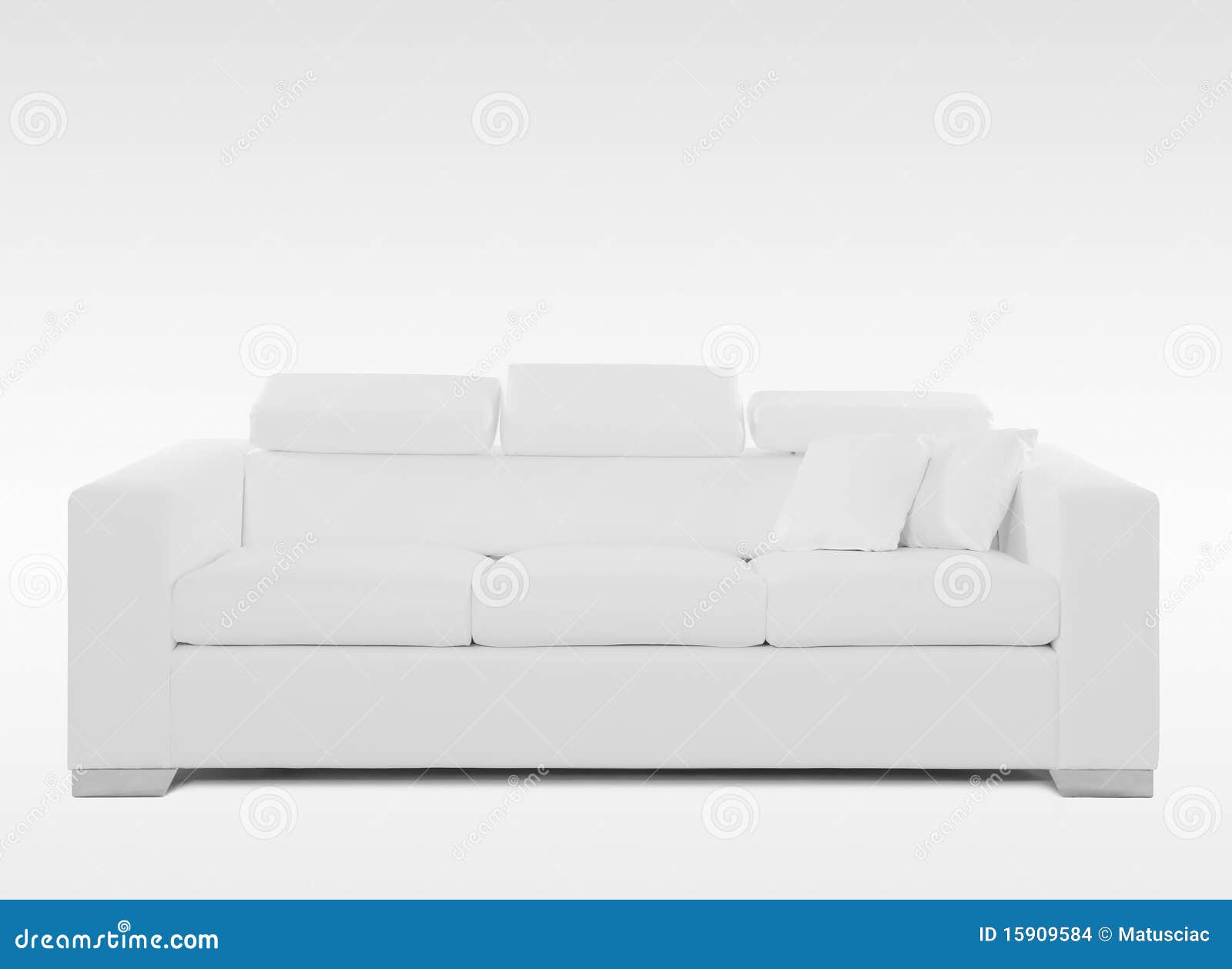 Divan De Cuir Blanc D'isolement Sur Le Blanc Photo stock - Image of ...
