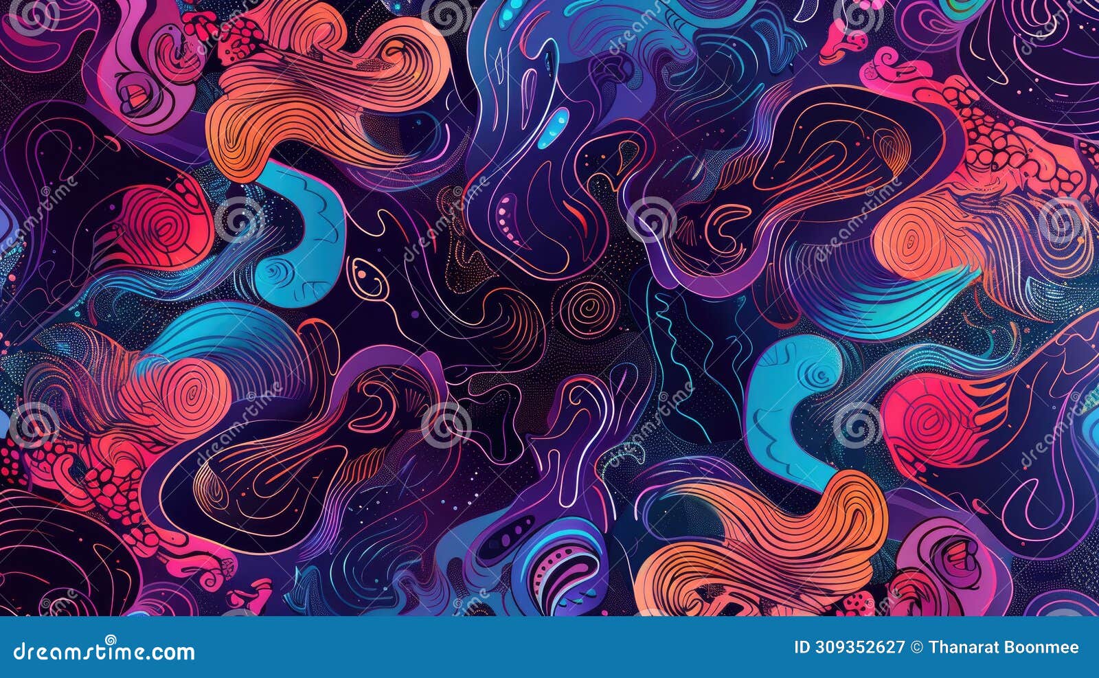 Dive into an Abstract Universe of Psychedelic Swirls and Patterns. Ai ...