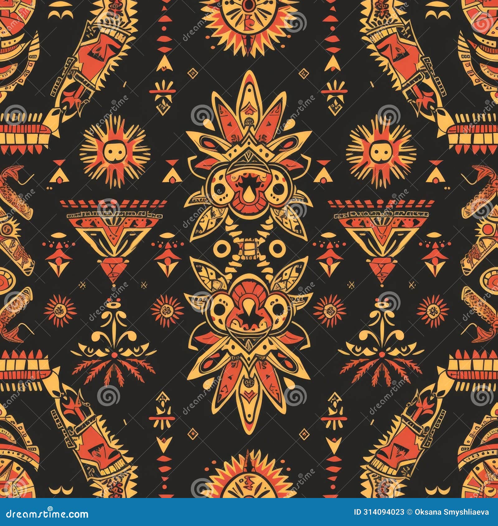 Dive into Ancestral Tales with this Rich, Seamless Aztec Pattern, Where ...