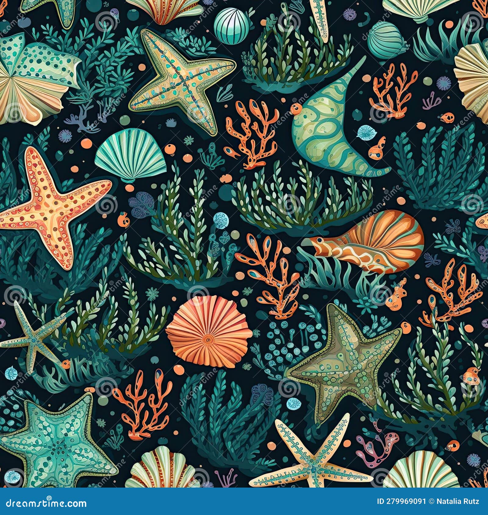 Dive into the Beauty of the Sea with Patterns Seamless Pattern Stock ...