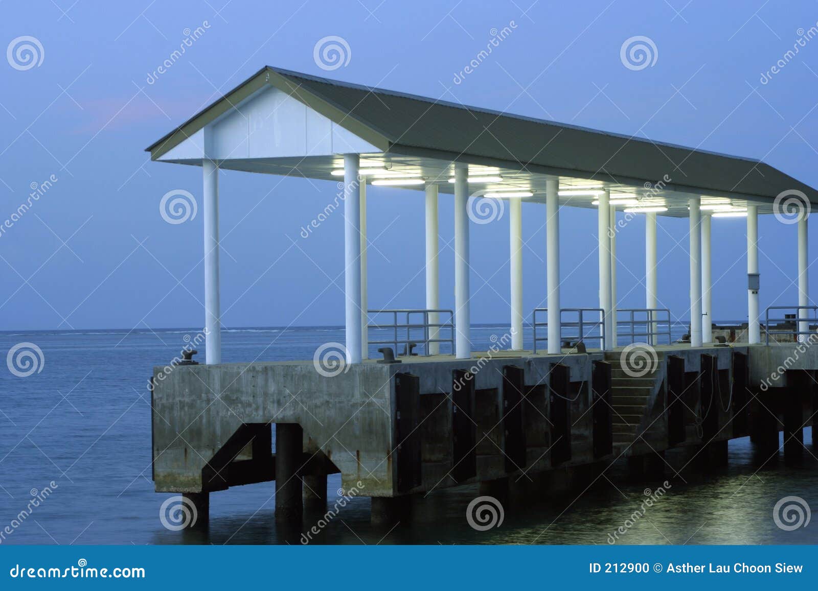Dive boat jetty stock photo. Image of dawn, covered, maritime - 212900