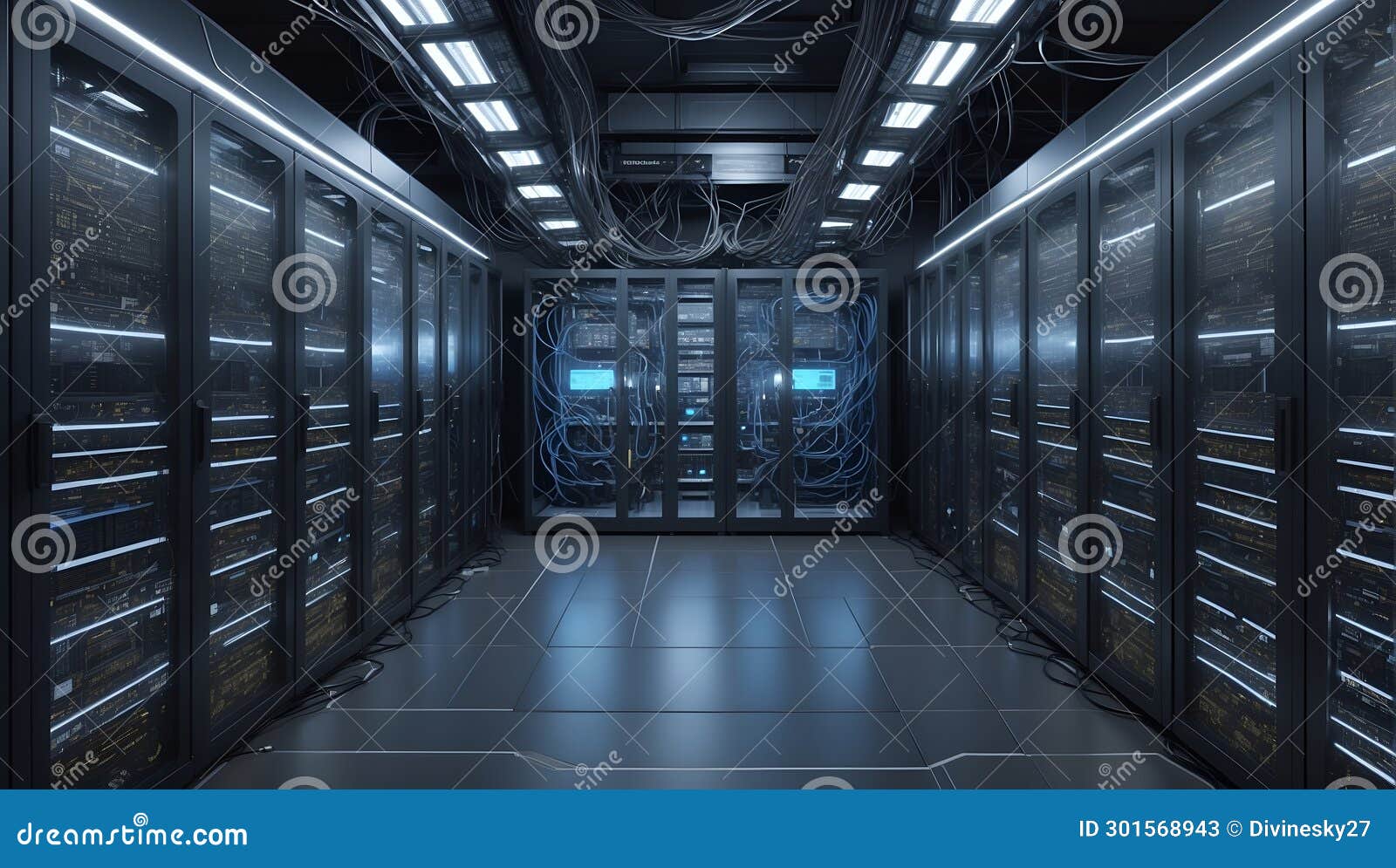 Cognitive Circuitry: a Visual Tapestry of AI and Servers. AI Generate ...