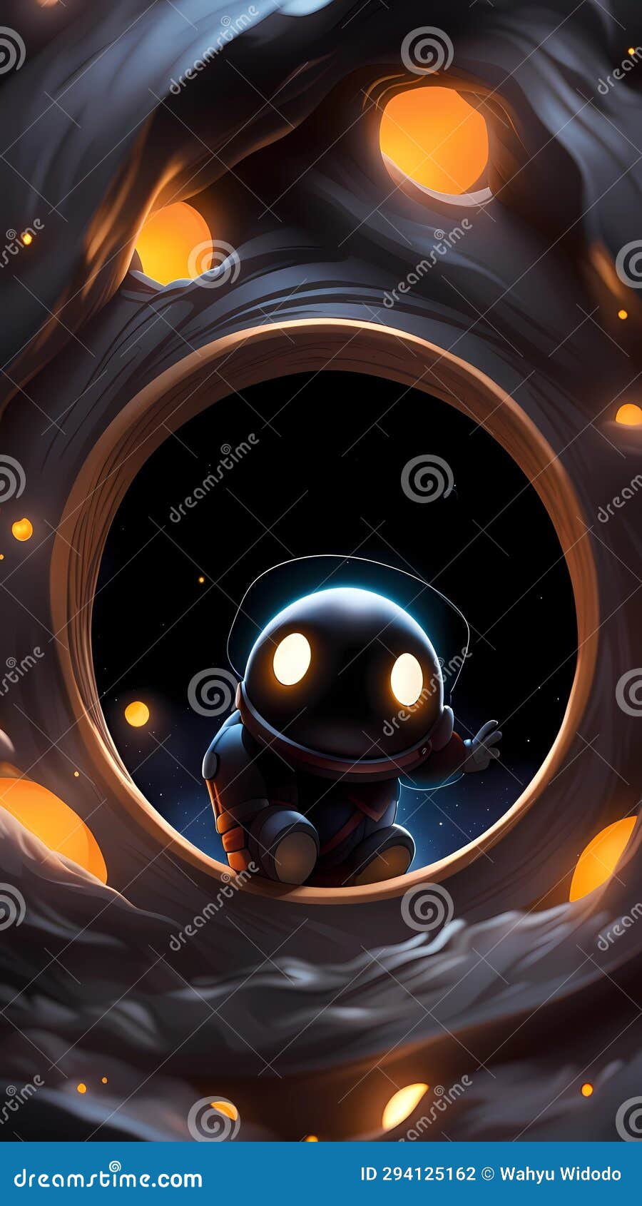 Black Hole Cartoon Character Design Concept Artwork Illustration Ai ...