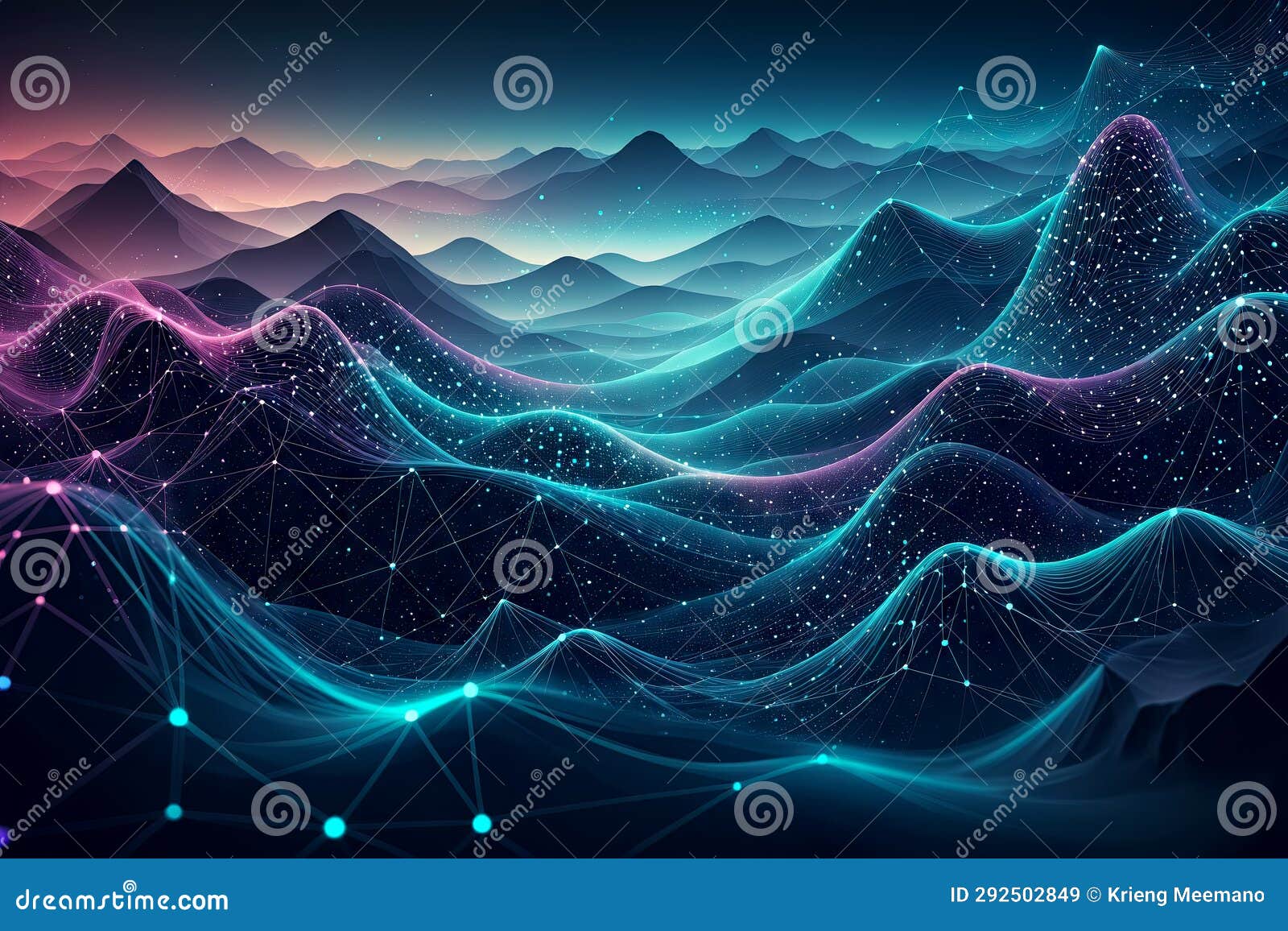 Connected Dots in the Digital World, Data Science Art, AI Generated ...