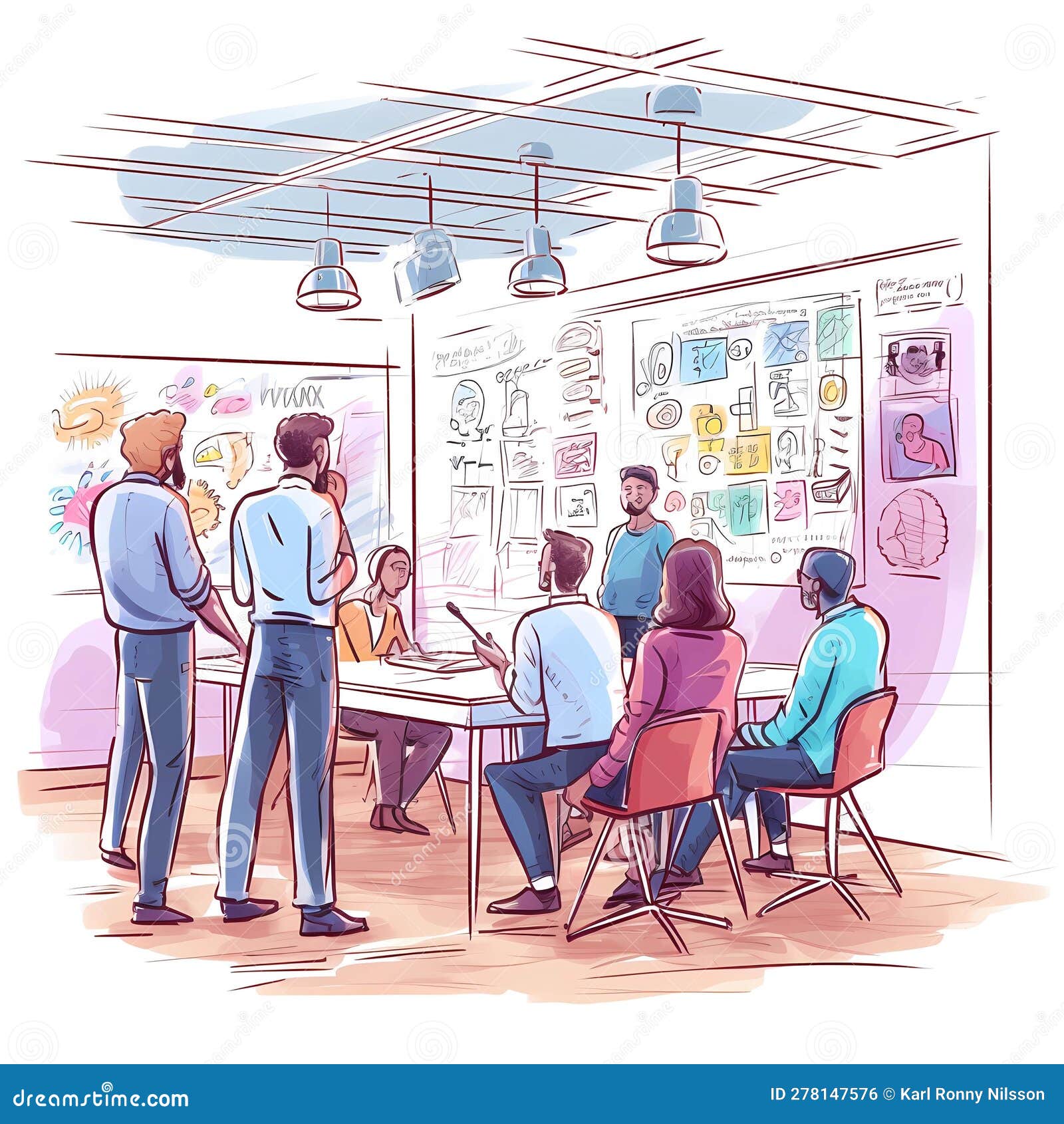 Diverse Professionals Brainstorming with Digital Whiteboard (generative ... Diverse Professionals Brainstorming with Digital Whiteboard (generative ...
