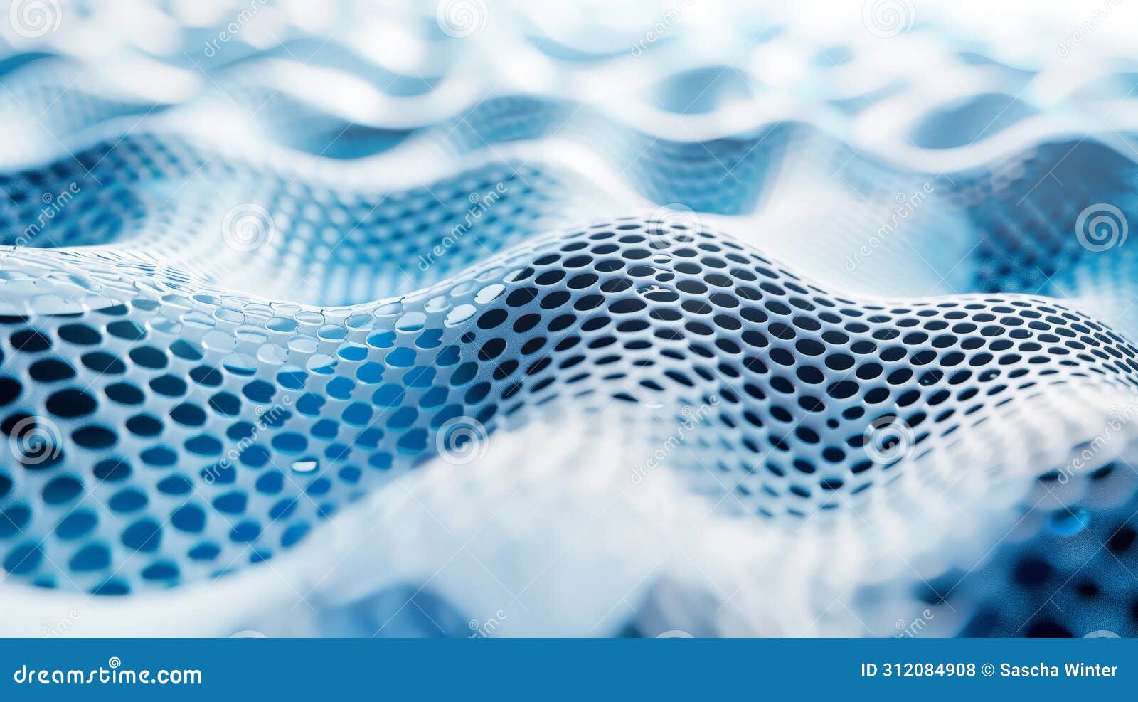Azure Matrix: Abstract Graphene Mesh in White and Blue Stock Photo ...