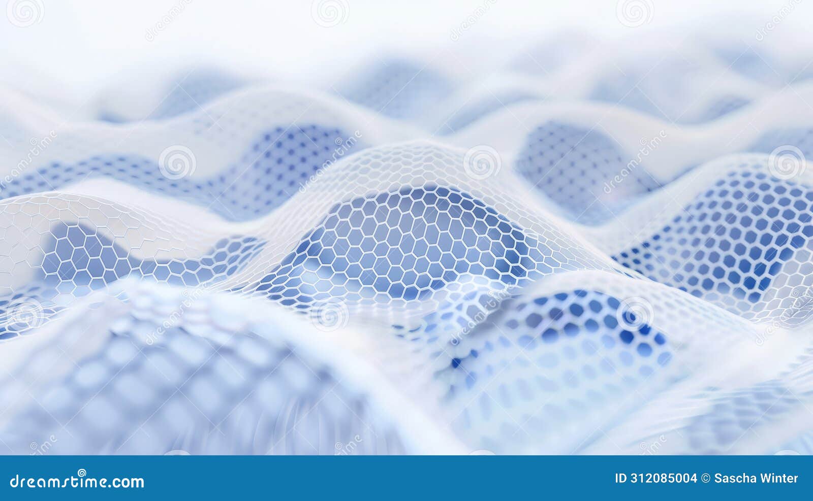 Azure Matrix: Abstract Graphene Mesh in White and Blue Stock Photo ...
