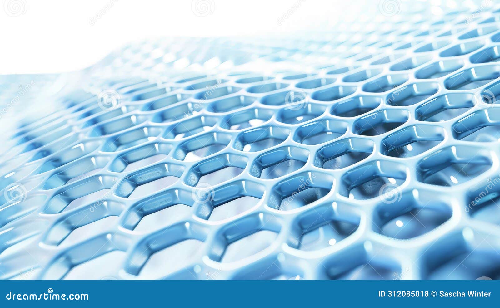 Azure Matrix: Abstract Graphene Mesh in White and Blue Stock Photo ...