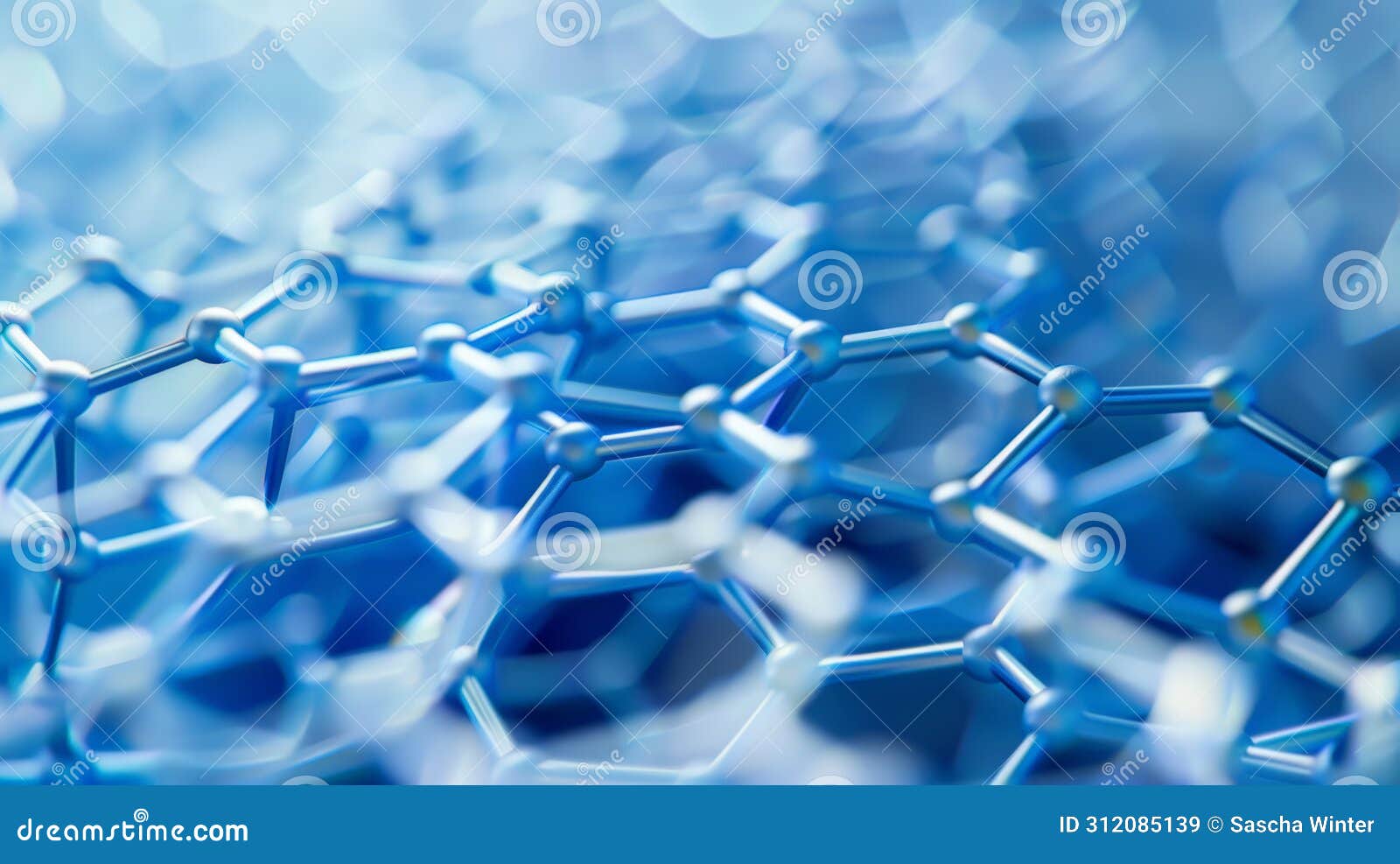Azure Matrix: Abstract Graphene Mesh in White and Blue Stock Image ...