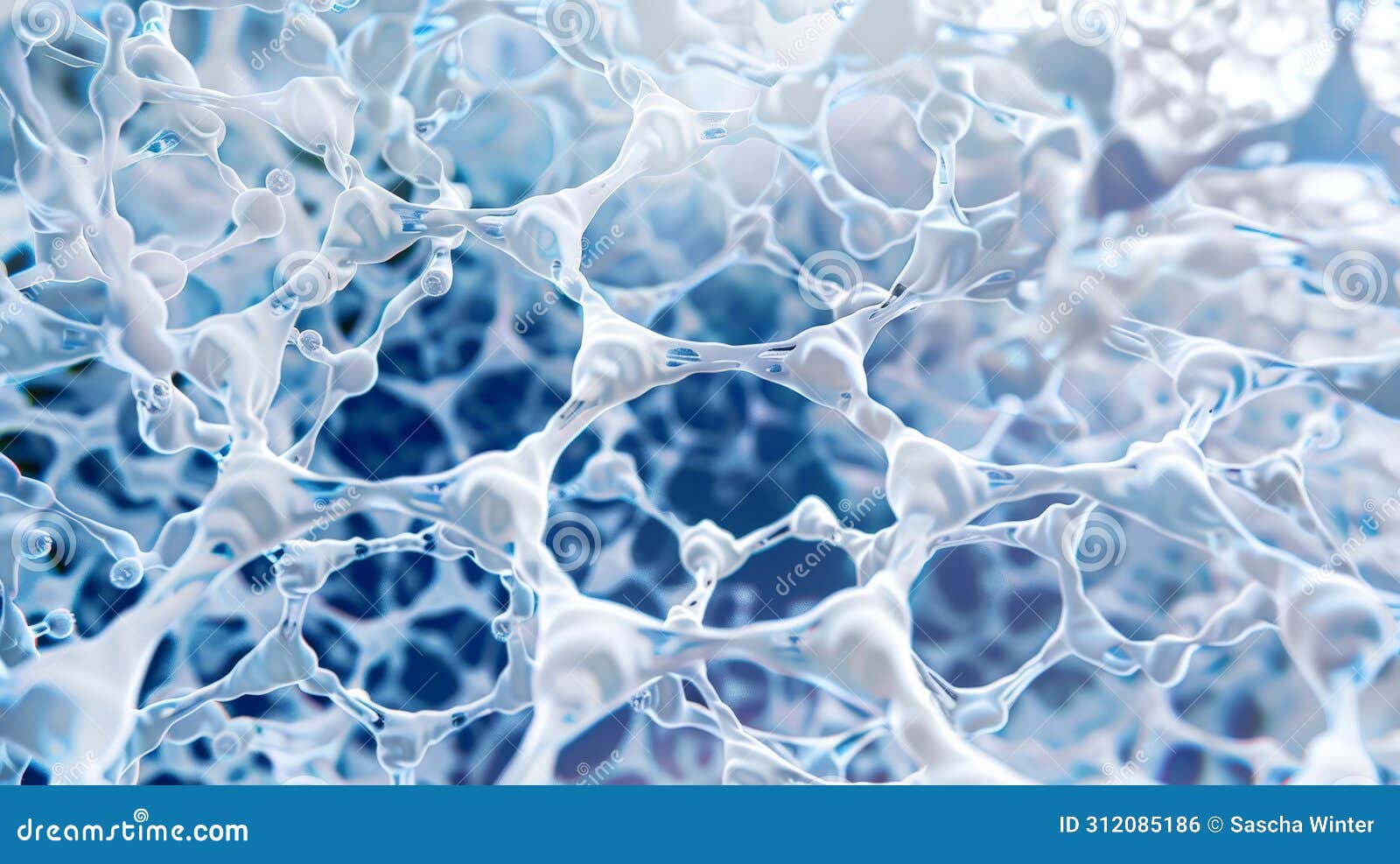 Azure Matrix: Abstract Graphene Mesh in White and Blue Stock Photo ...