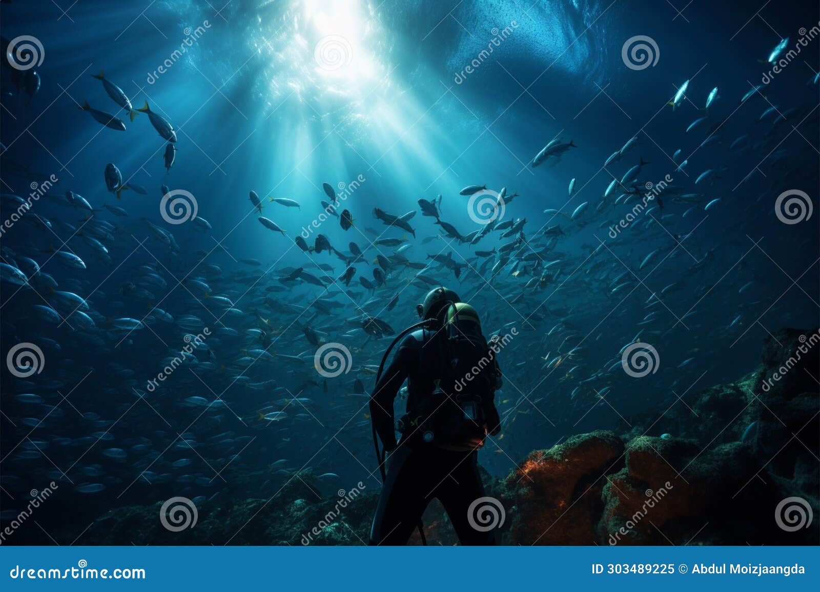 Dive Exploration, Fish Ballet, Scuba Diver Amidst, Underwater Symphony ...