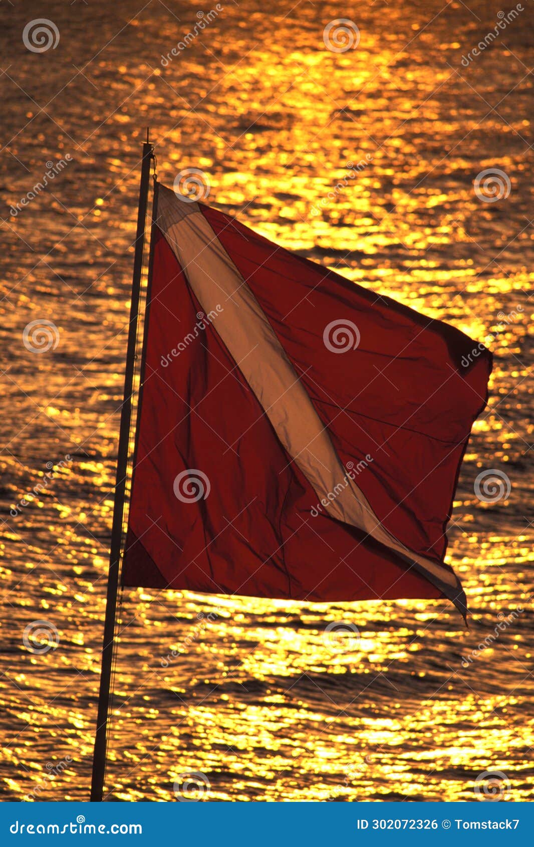 A Dive Flag Warning Boaters of a Diverin the Water. Stock Photo - Image ...