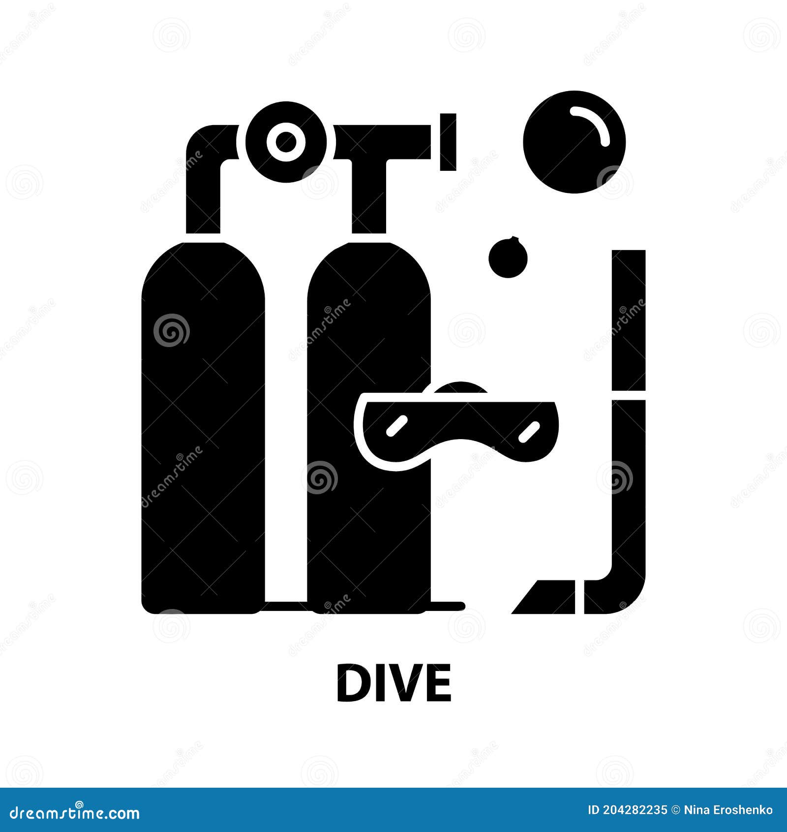 Dive Icon, Black Vector Sign with Editable Strokes, Concept ...