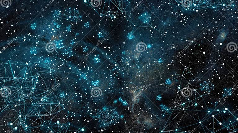 Dive into the Interconnected Cosmos Using Blue Lines, Nodes, and Space ...