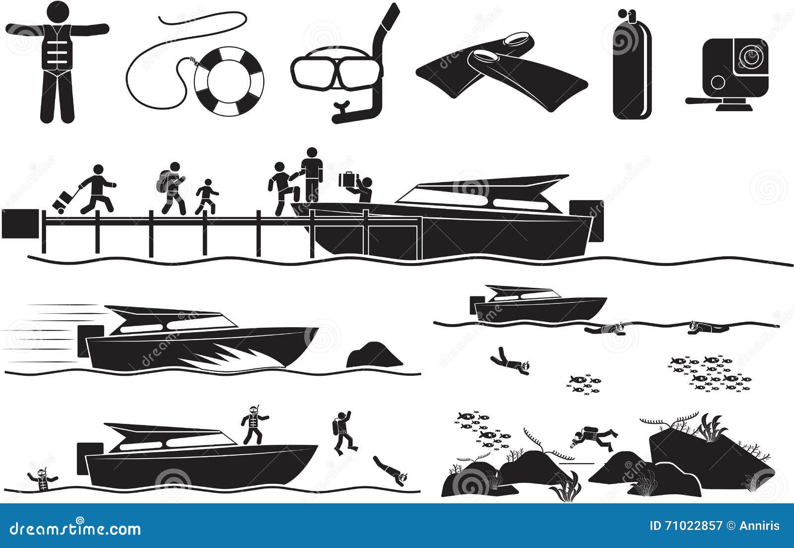 Dive stock vector. Illustration of snorkeling, swim, life - 71022857