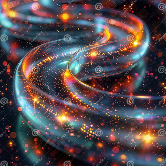 Cosmic Wonder: Neon Lights & Translucent Spheres, Generative Ai Stock ...