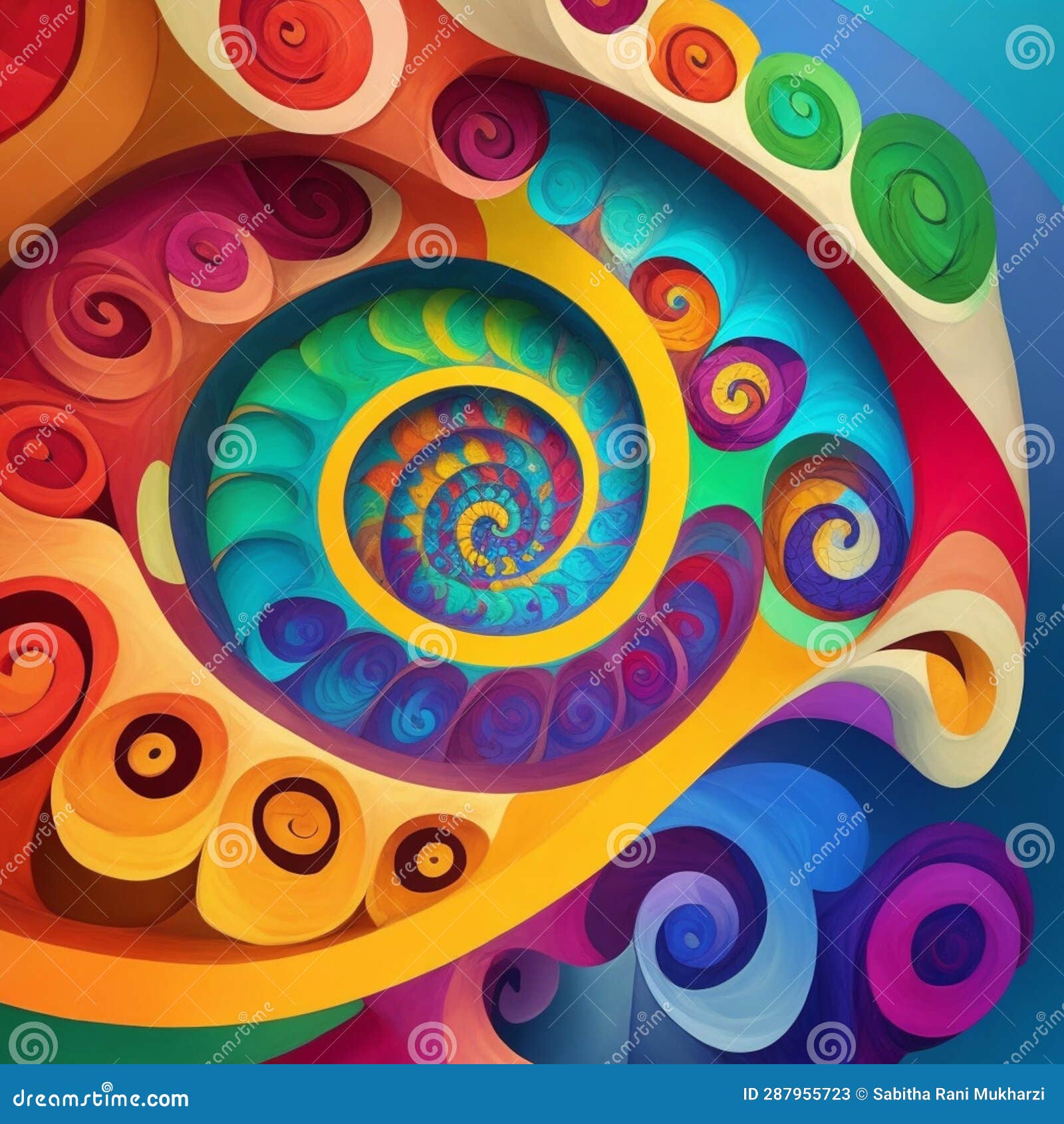 Vivid Spiral Design Infused with Color - AI Generated Stock ...