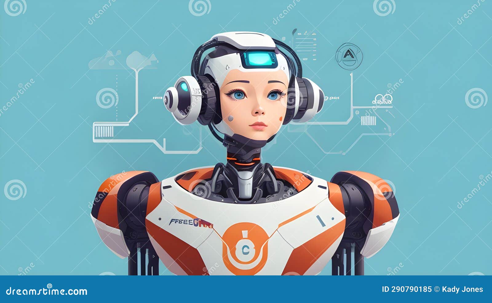 Electric Dreams: Robot Reverie in Vector,AI-generated Stock ...