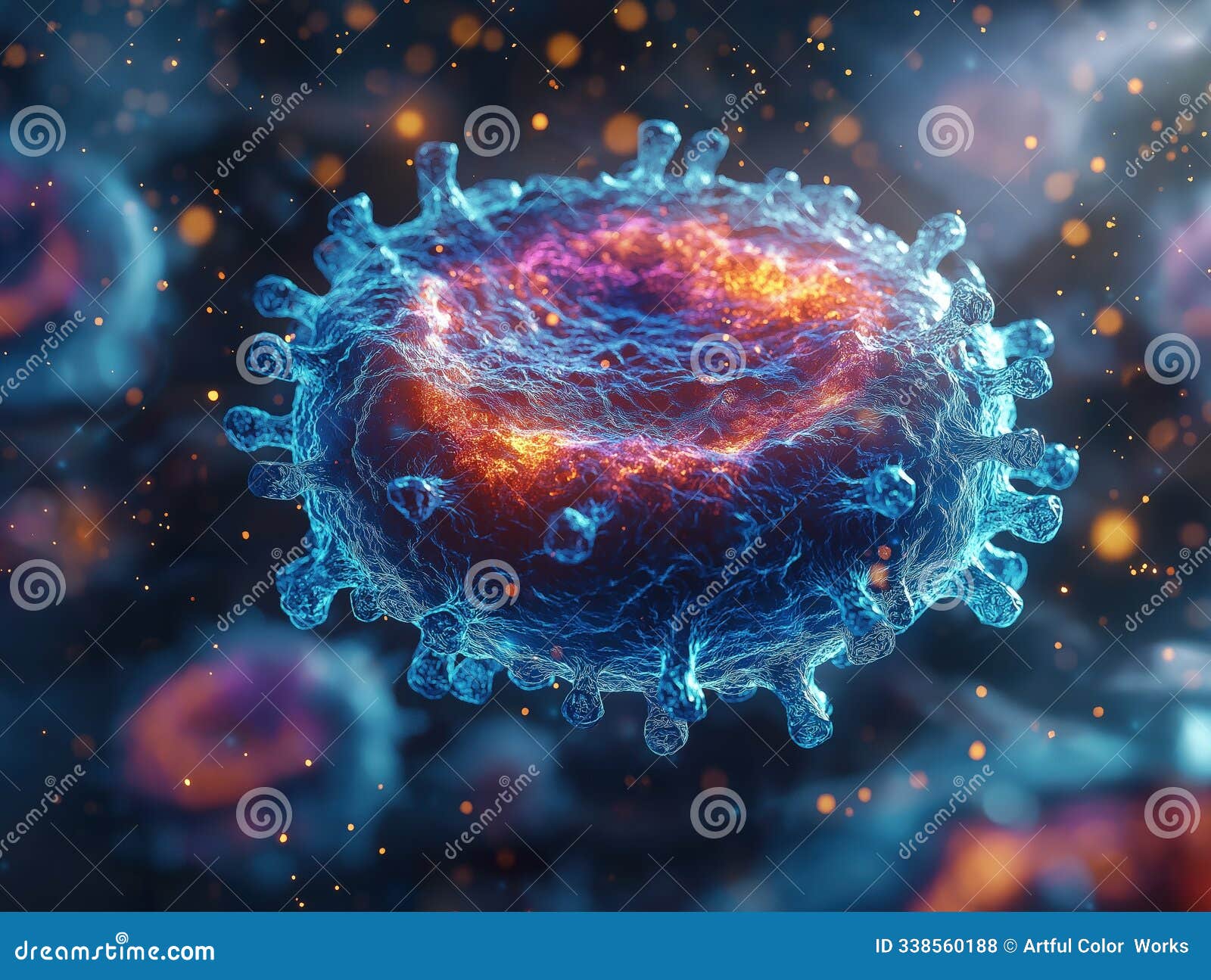 A 3D Model of a Human Cell Showcasing the Intricate Organelles and ...