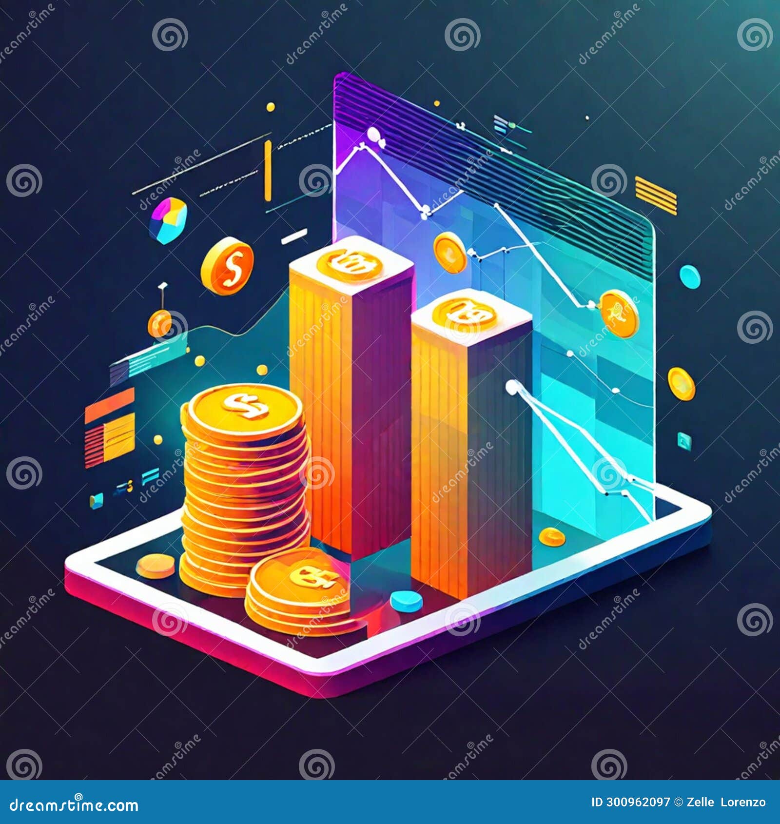 Money Mirage: Abstract Financial Illusion Stock Illustration ...