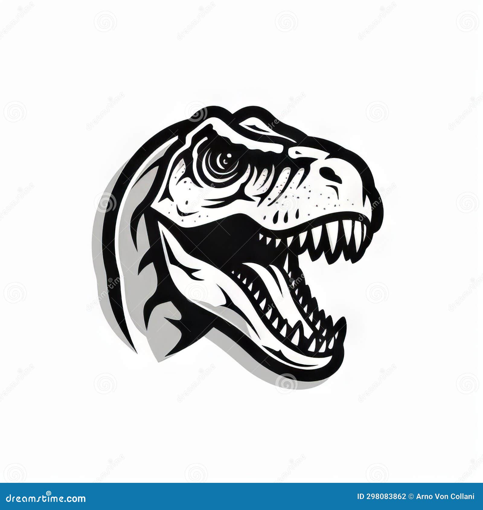 Monarch of the Past: Black T-Rex Icon on White Stock Illustration ...