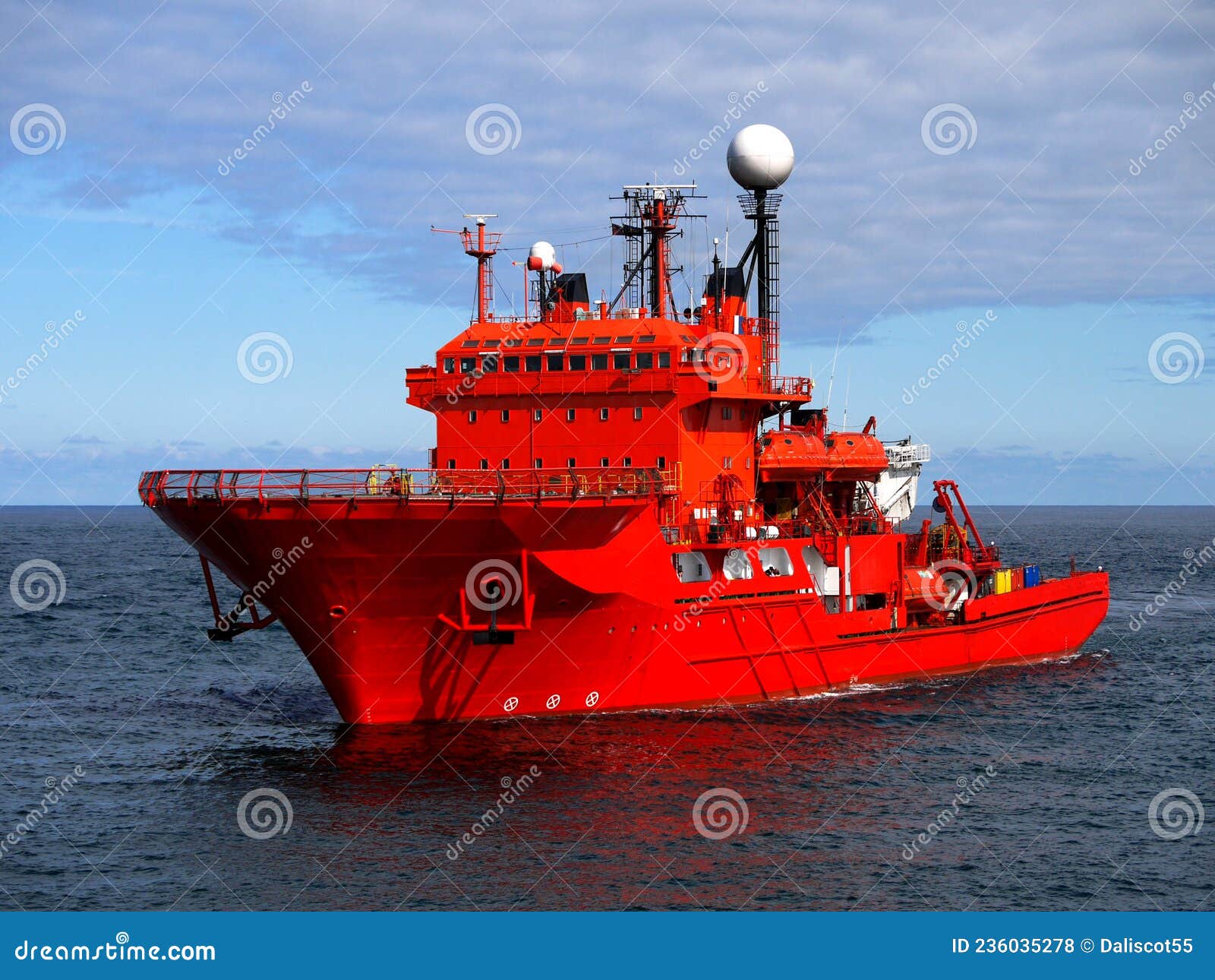Diving Support Ship at Sea stock photo. Image of platform - 236035278