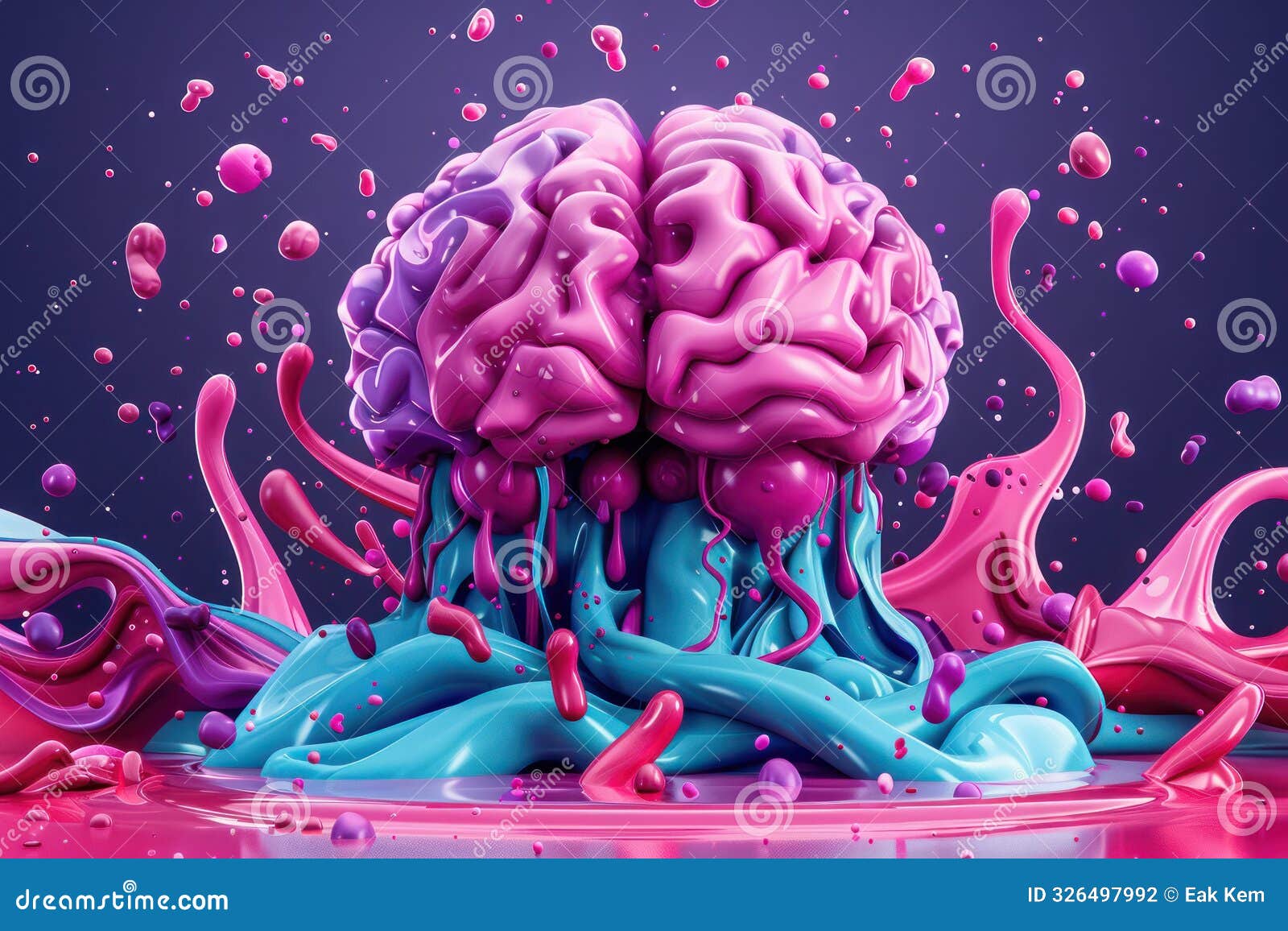 Abstract Brain Art Exploding with Color and Creativity, a Visual ...