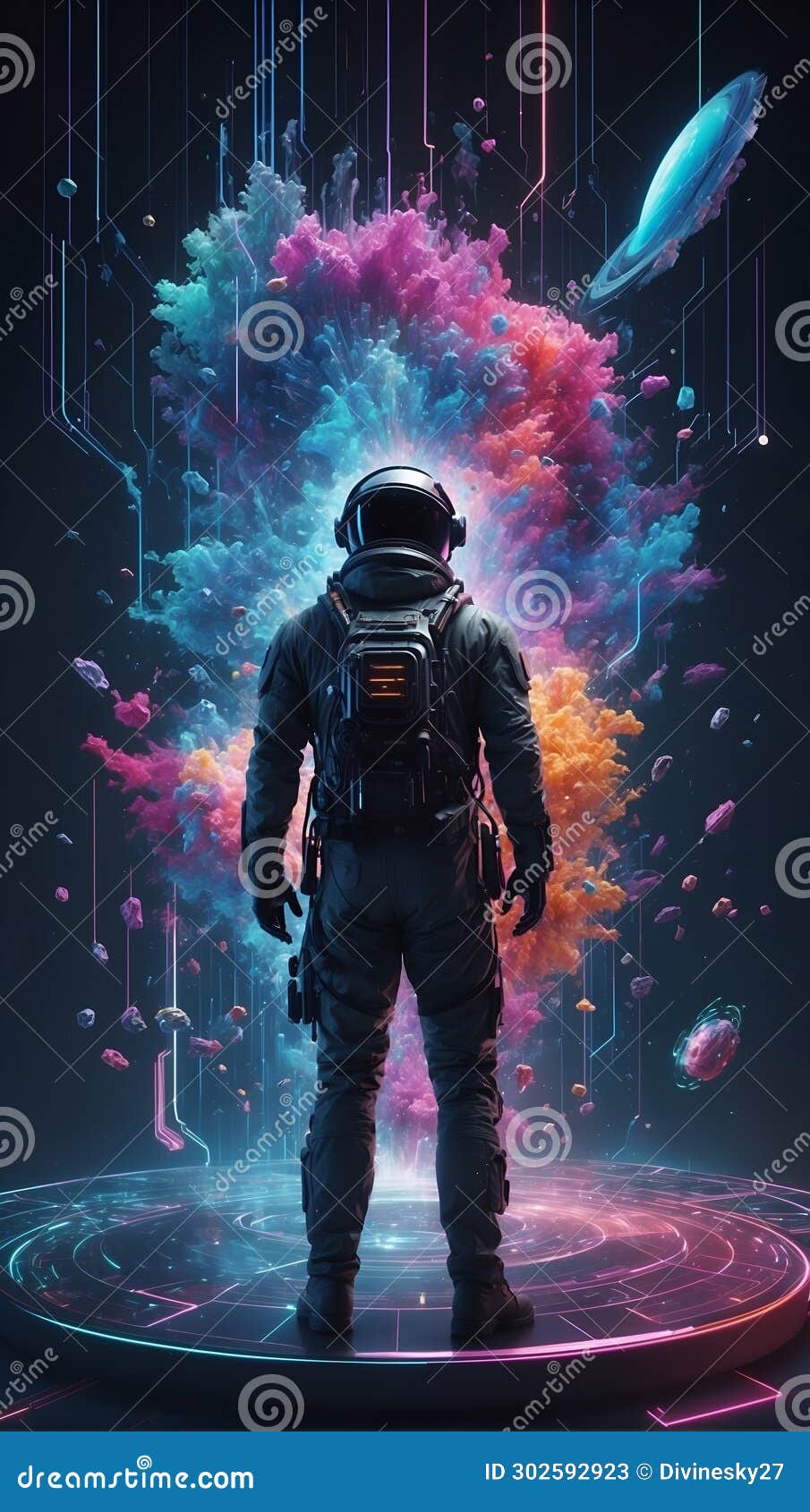 QuantumQuotient: Data S Warp Drive. AI Generate Stock Illustration ...