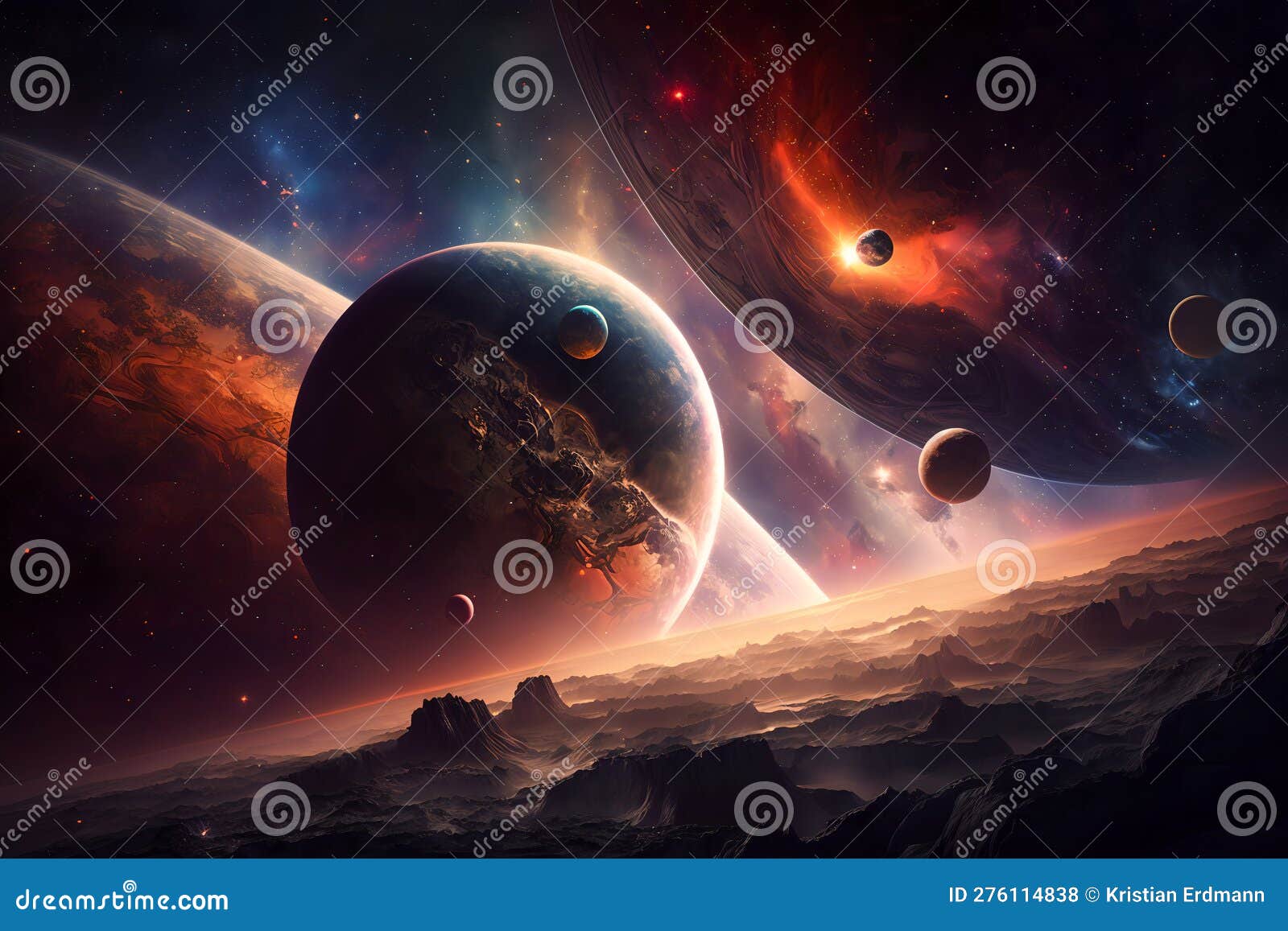Multiverse Wonders: Earth-Like Planets Galore Stock Illustration ...