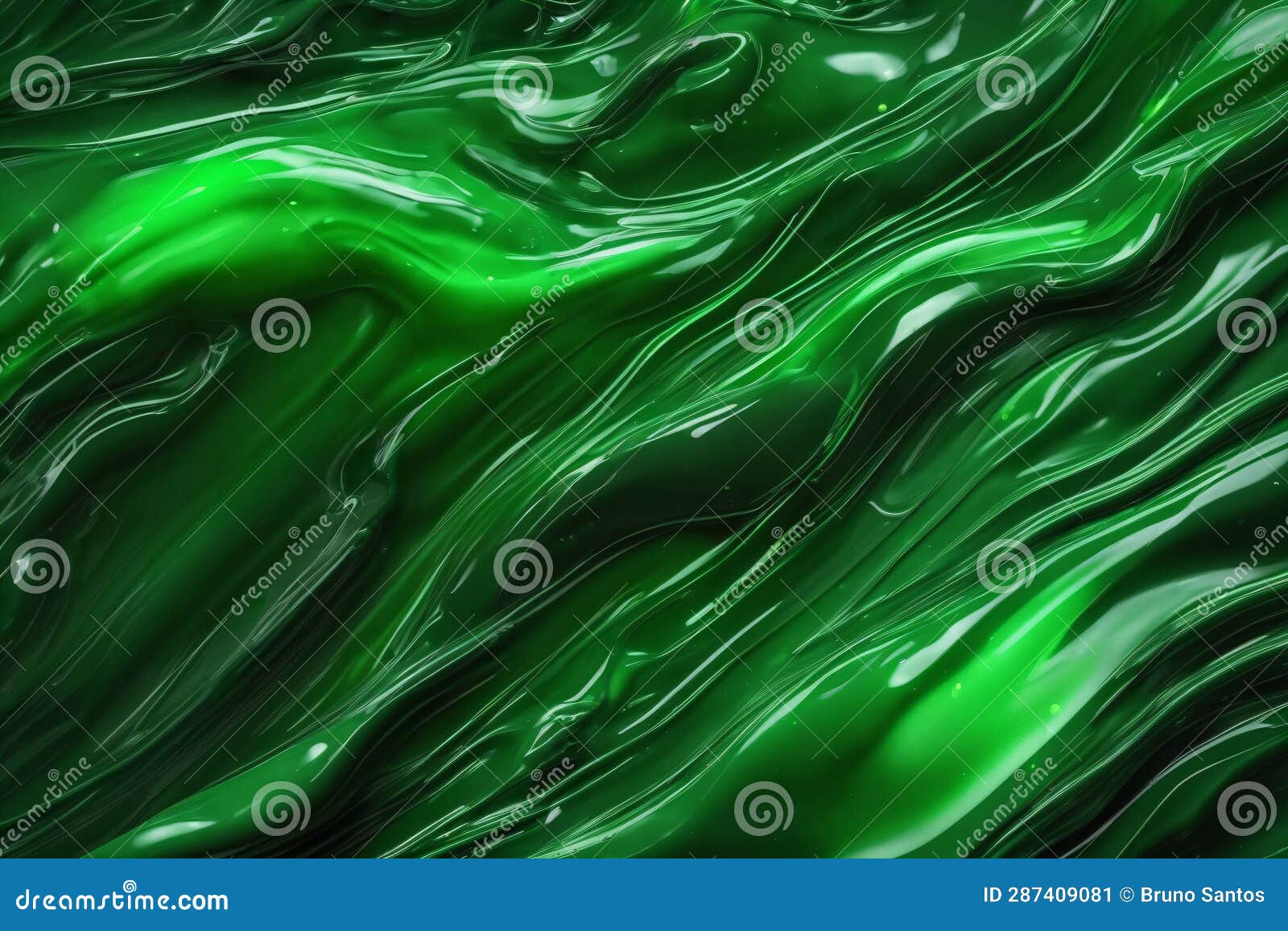 Abstract Green Slime Background Green Liquid Waves Slime Texture Stock Illustration