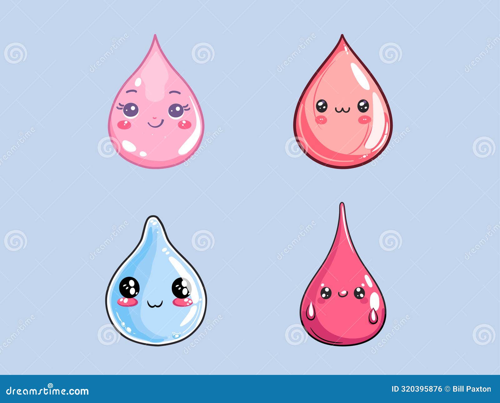 Illustrations of Cartoon Water Characters Stock Vector - Illustration ...