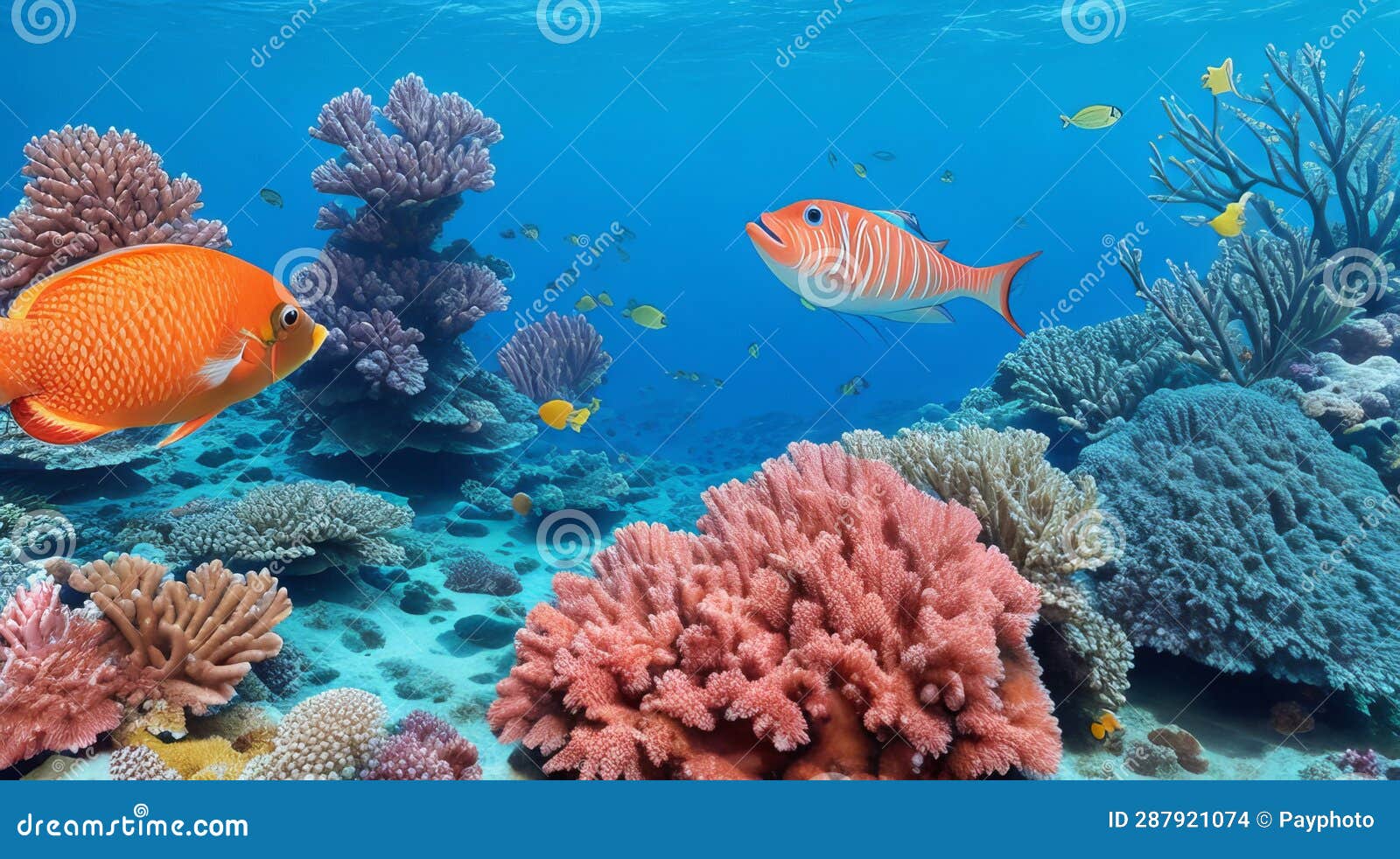 Dive into a World of Color: Fish among Vibrant Corals. Stock Photo ...