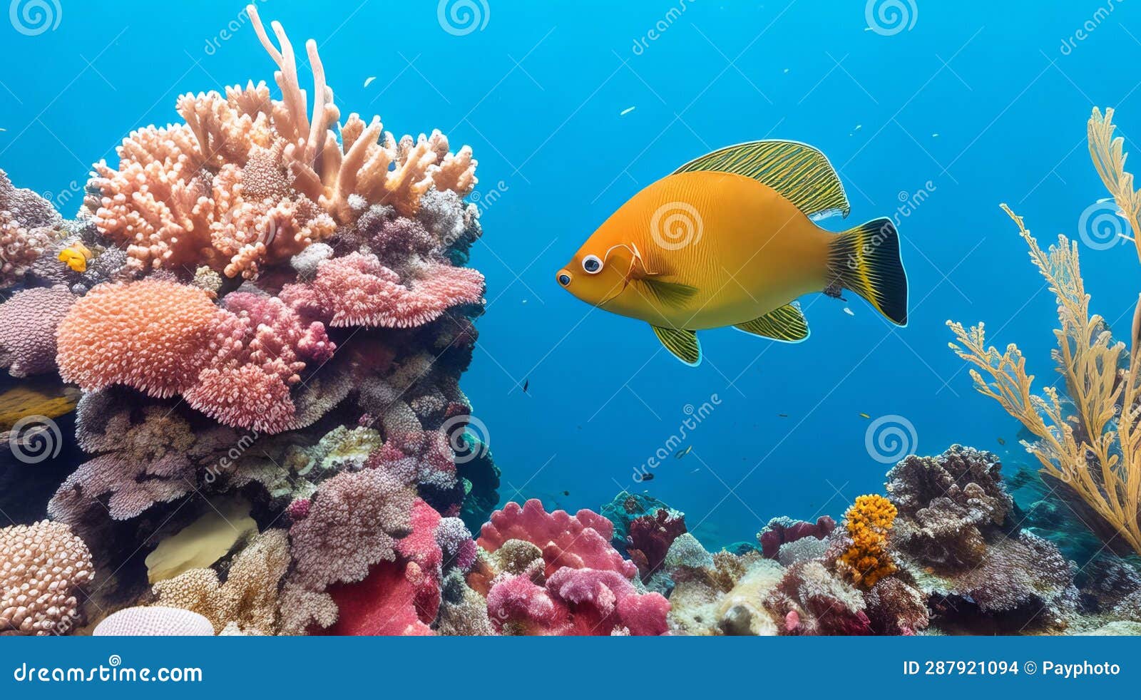 Dive into a World of Color: Fish among Vibrant Corals. Stock ...