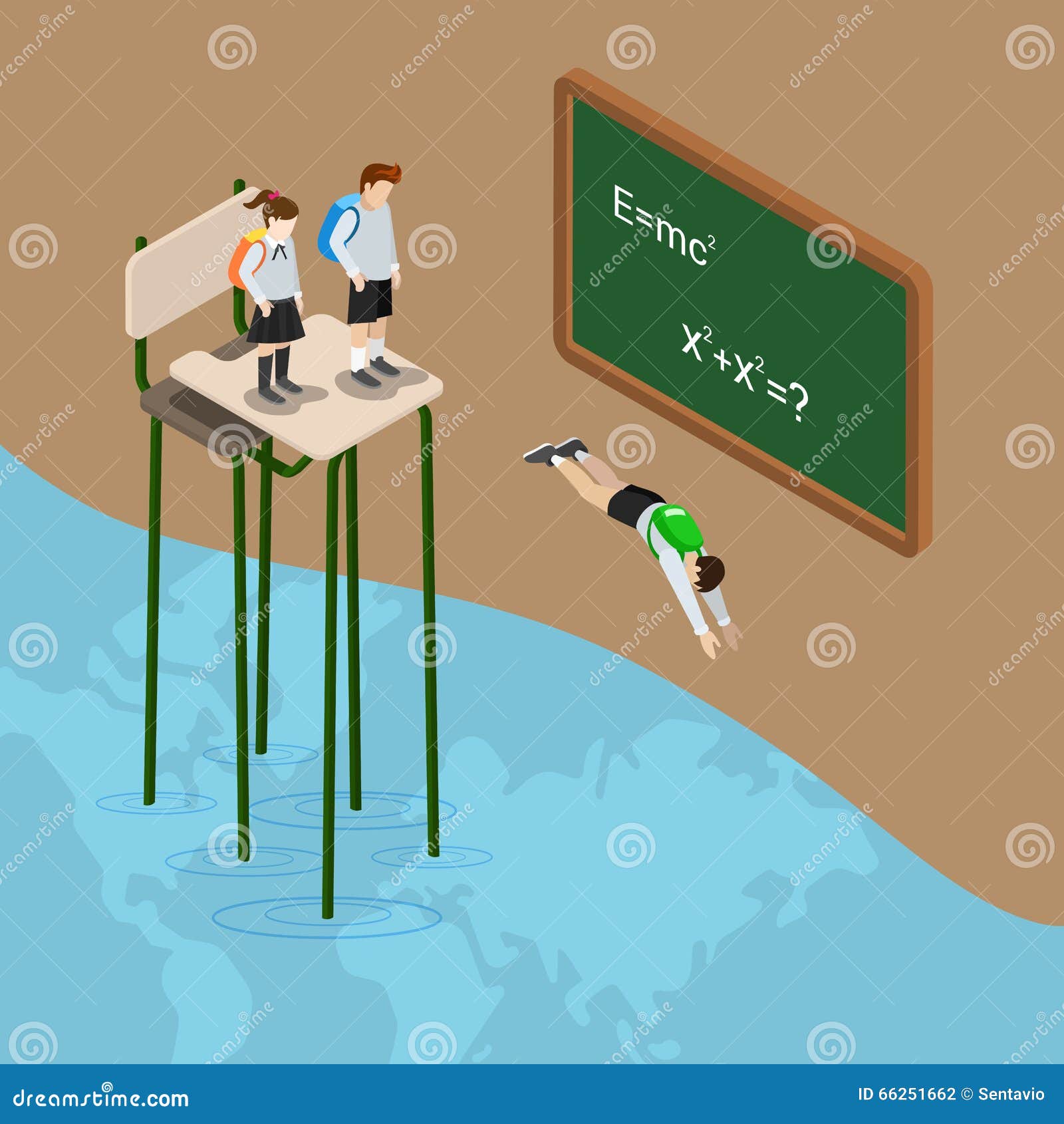 Dive into World of Education Ocean Flat 3d Isometric Vector Stock ...