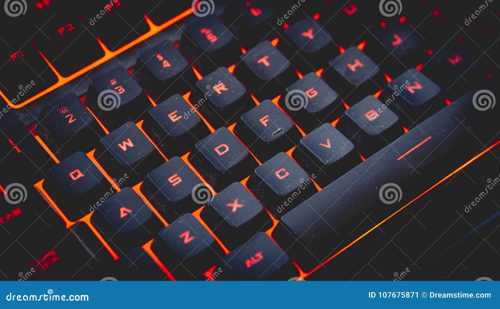 Back-Lit Gaming Keyboard stock image. Image of backlit - 107675871