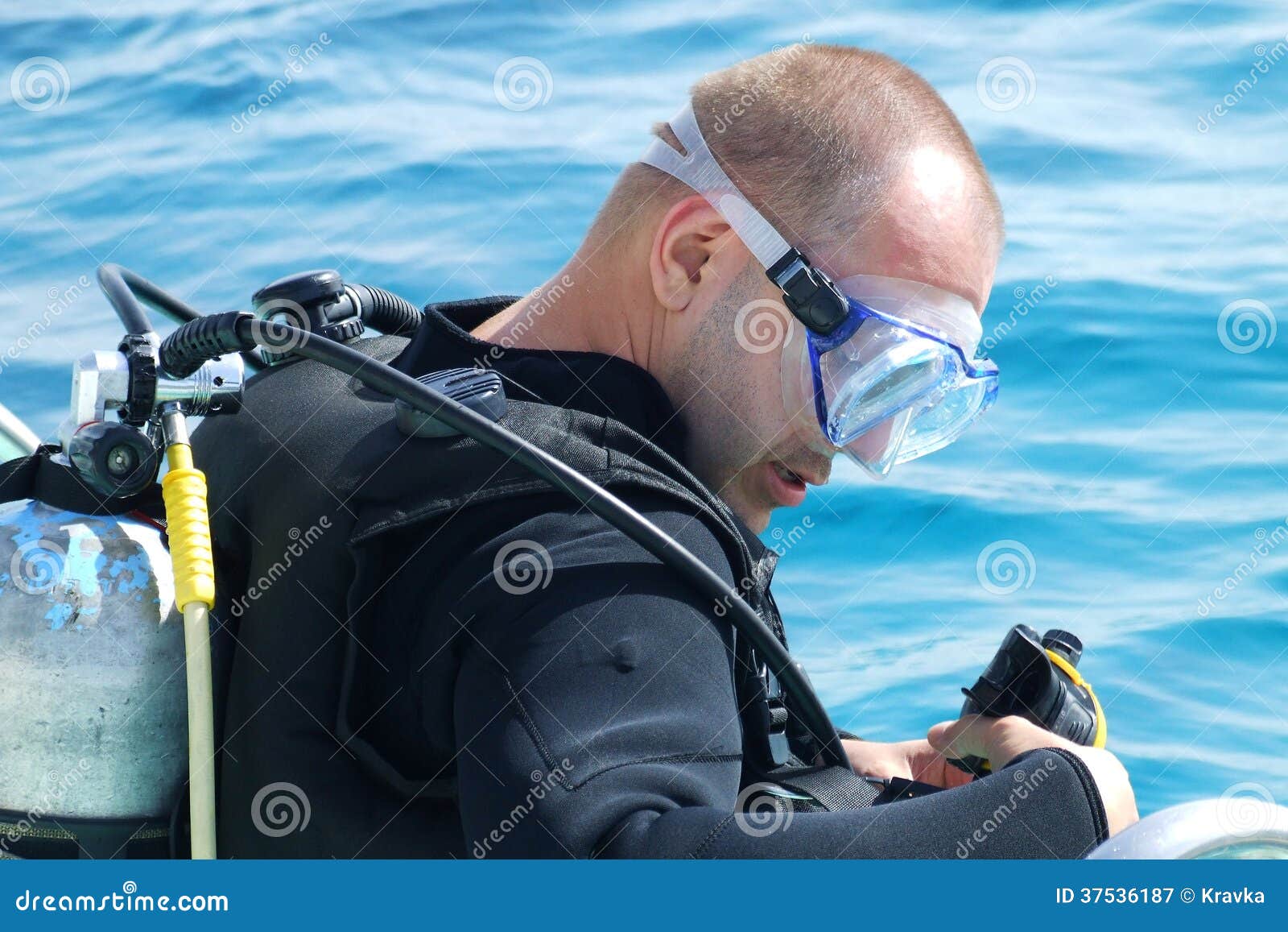 Divemaster stock image. Image of tropics, aqualung, swimming - 37536187