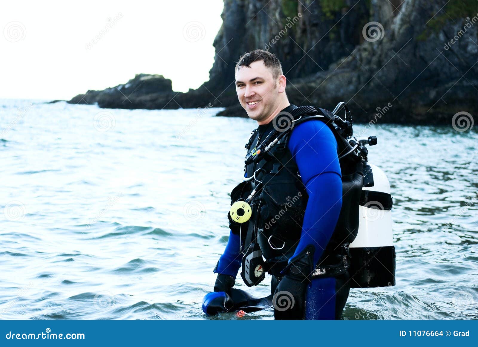 Diver stock photo. Image of smiling, standing, smiley - 11076664