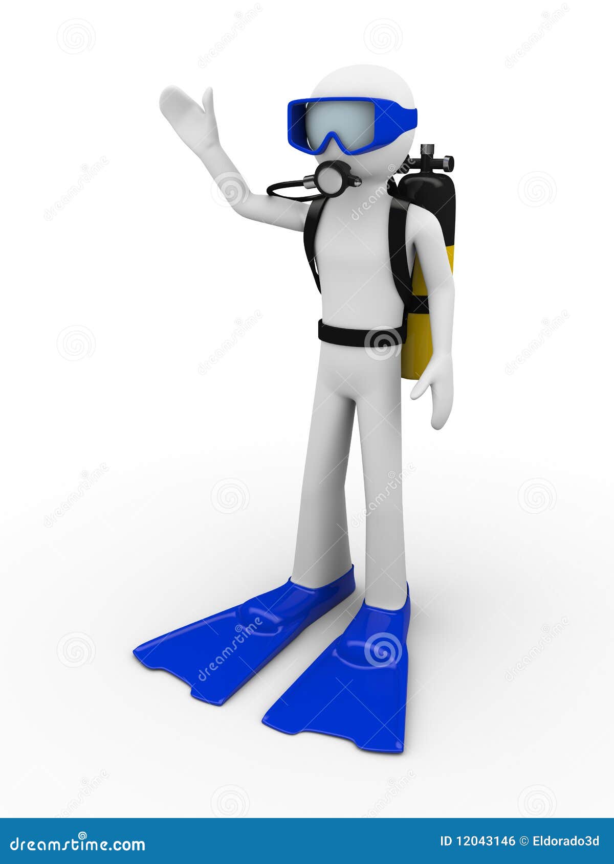 Diver stock illustration. Illustration of flippers, flipper - 12043146